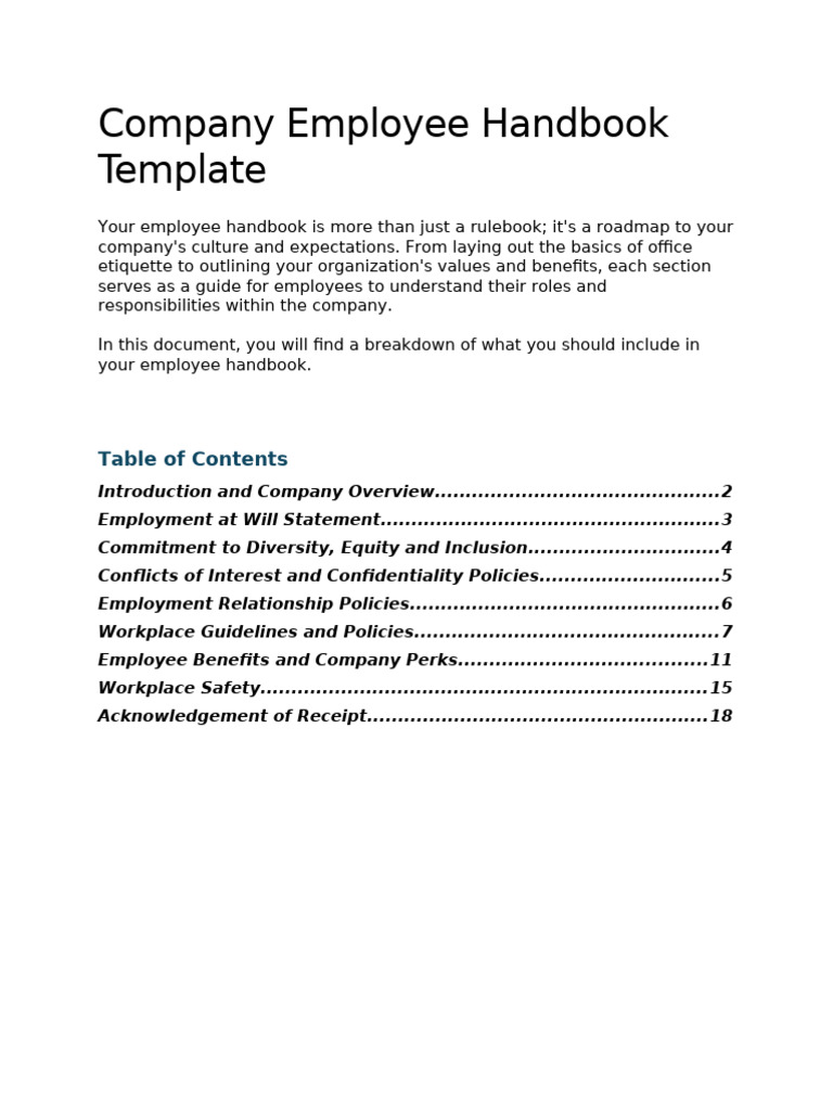 Employee Handbook | PDF | Employment | Conflict Of Interest