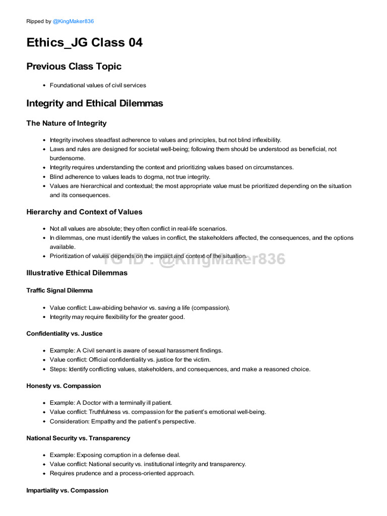 Ethics JG Class 04-17-04 25 | PDF | Corruption | Integrity