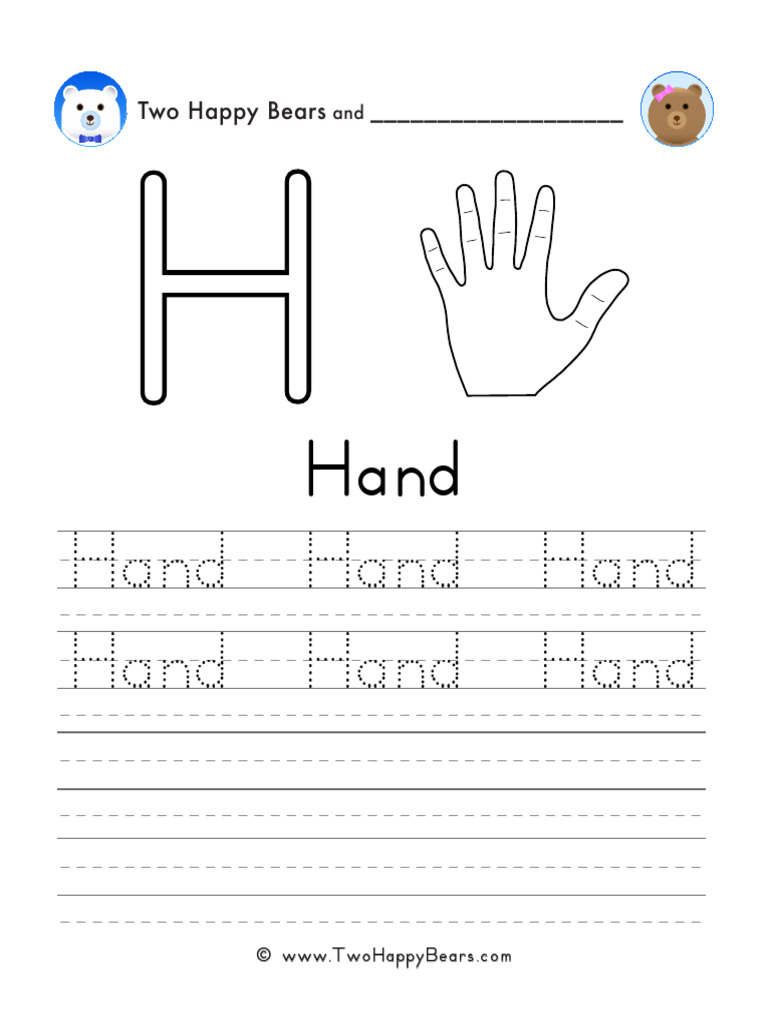 Color Letter H Trace Hand | PDF