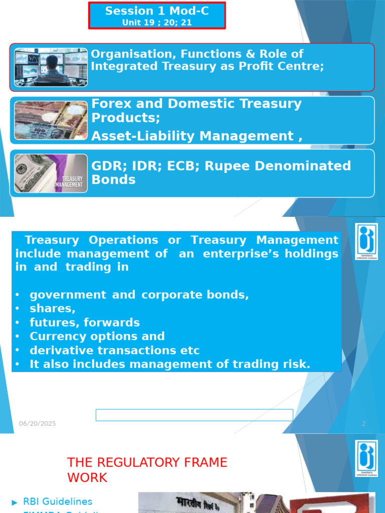 BFM Session1 MOD C Treasury Operations | PDF | Repurchase Agreement | Bonds (Finance)