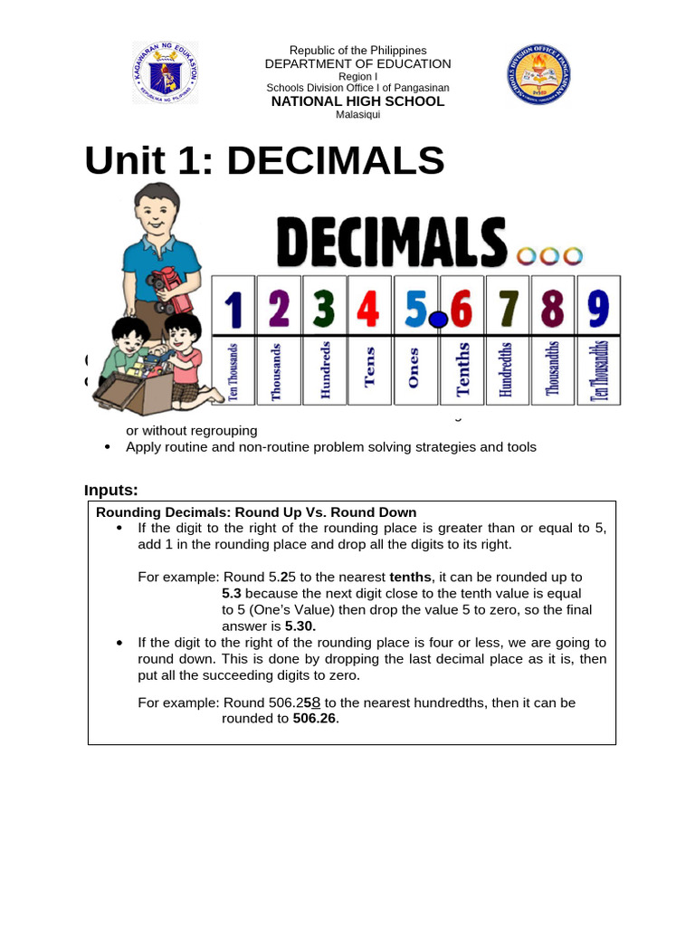 Rounding and Adding Decimals Guide | PDF