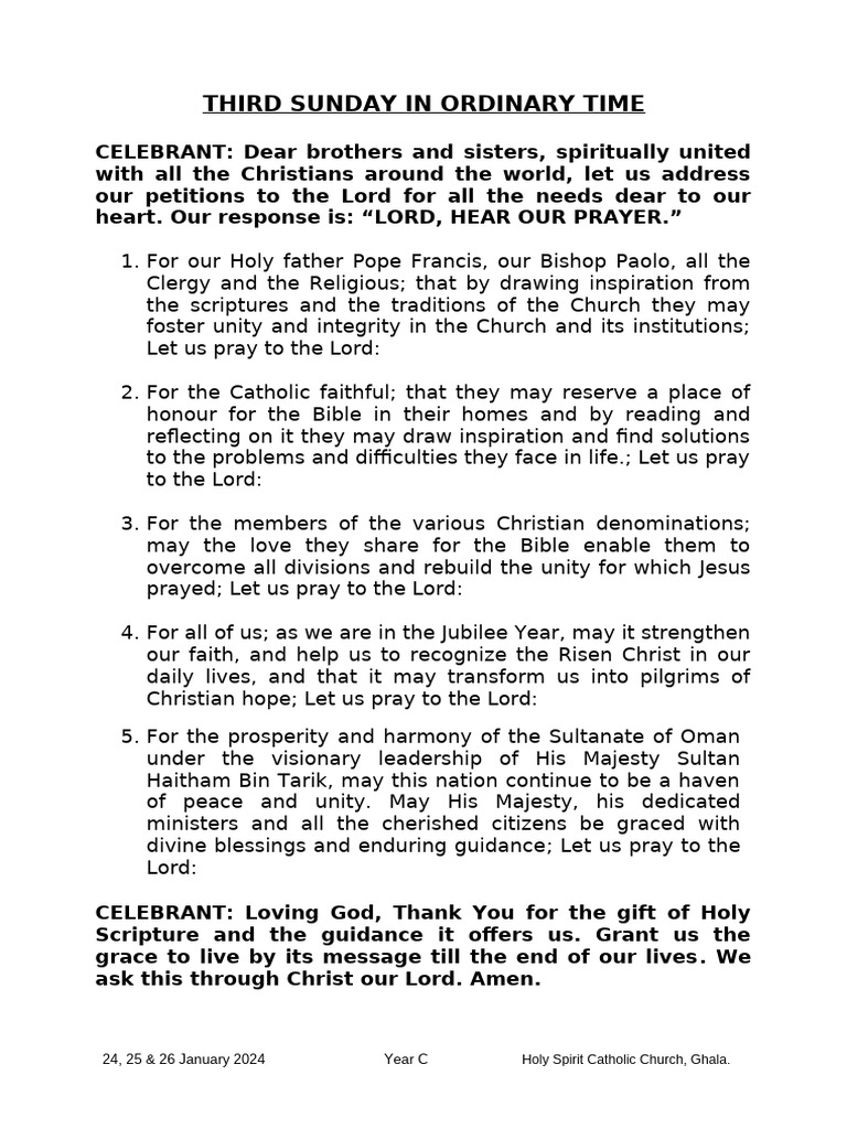PF 3rd Ordinary Sunday C | PDF