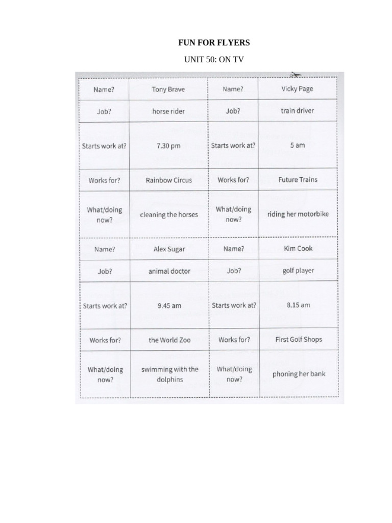 Fun For Flyers | PDF