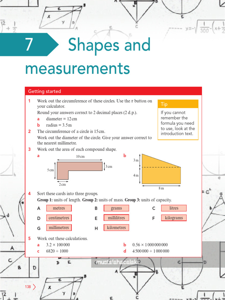 Circle Measurements and Area Calculations | PDF | Area | Circle