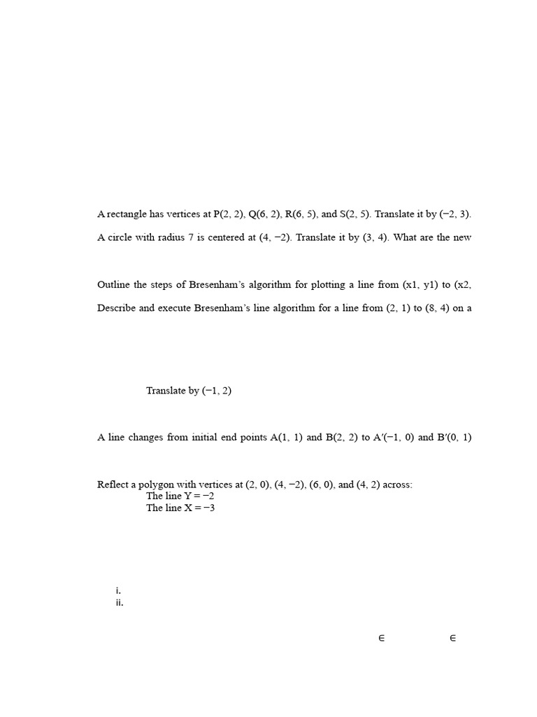 MTE Practice Set for Computer Graphics | PDF | 2 D Computer Graphics ...