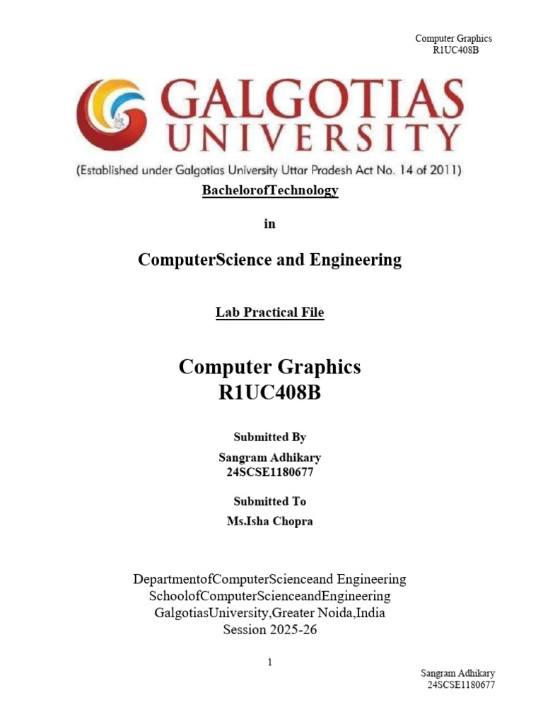 CG Final For P2 | PDF | Computing | Computer Graphics