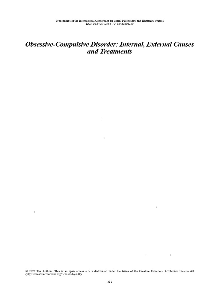 Obsessive-Compulsive Disorder Internal External CA | PDF | Obsessive ...