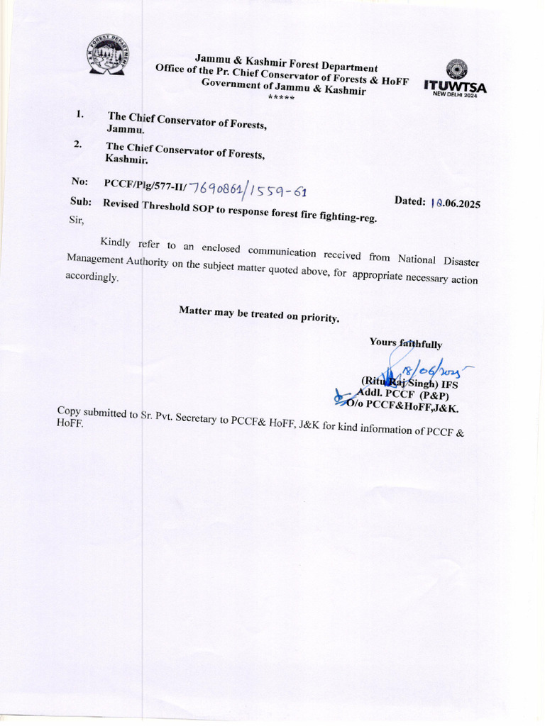 Revised Threshold SOP To Response Fore Fire Fighting - Reg. | PDF