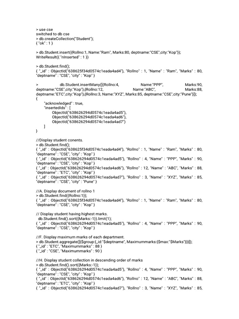 Mongodb Question Answers | PDF