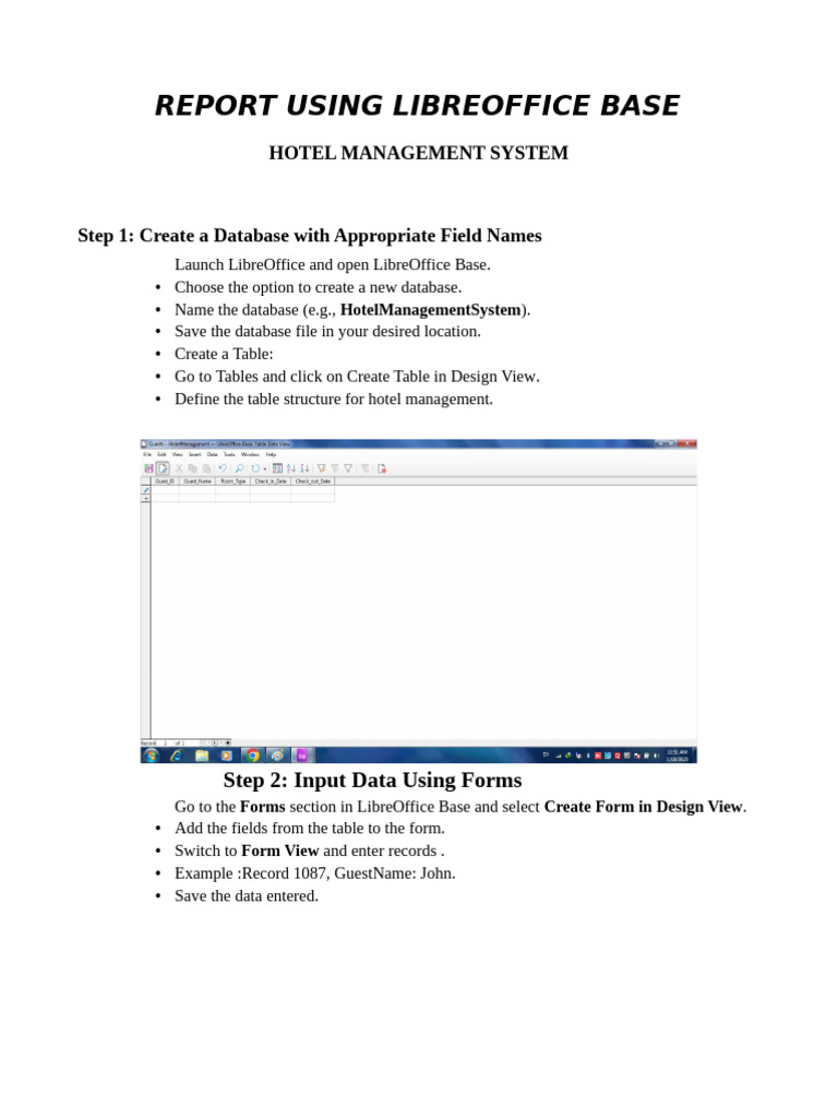Designing Forms in LibreOffice Base | PDF