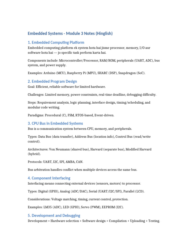 Embedded Systems Module3 Hinglish Notes | PDF