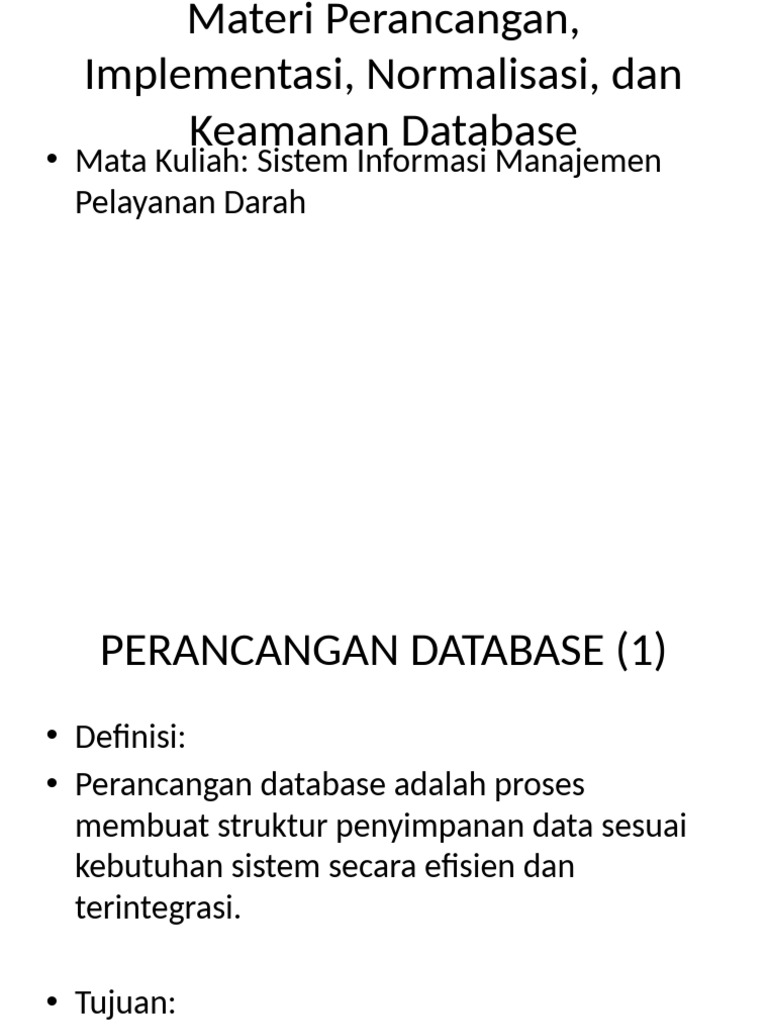 Materi Database Pelayanan Darah Dengan ERD | PDF