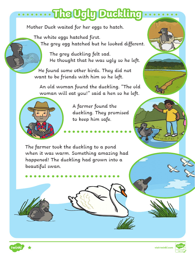 The Ugly Duckling Differentiated Reading Comprehension Activity | PDF ...