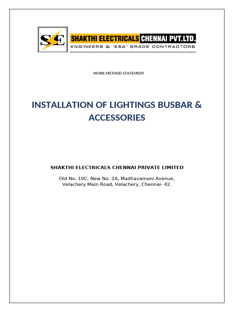 SE-WMS-04 Installation of Lighting Busbar & Accessories | PDF | Safety ...