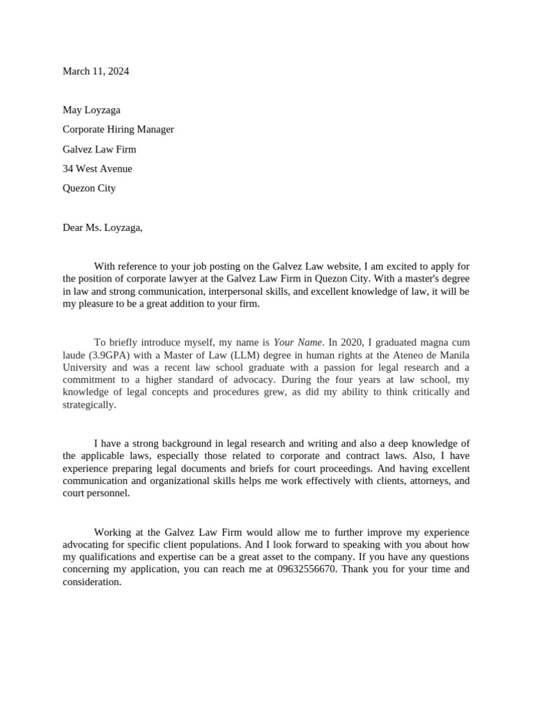 (D) Cover Letter or Application Letter | PDF