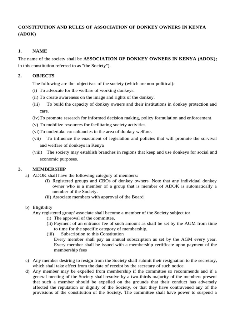 ADOK Constitution Final Draft | PDF | Committee | Constitutional Amendment