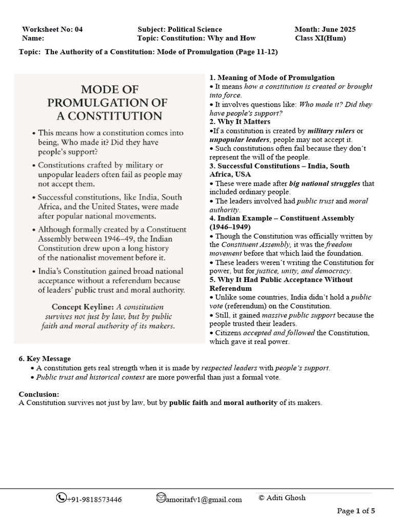 Mode of Promulgation in Constitutions | PDF | Constitution | Consensus ...
