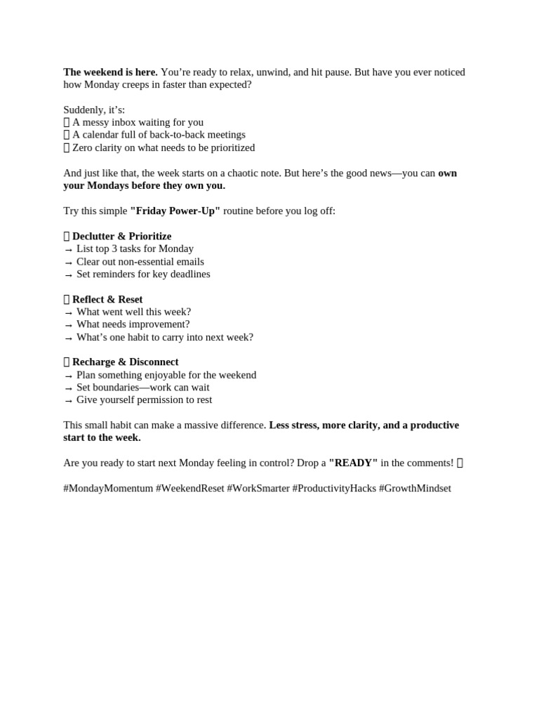 The Weekend Is Here | PDF
