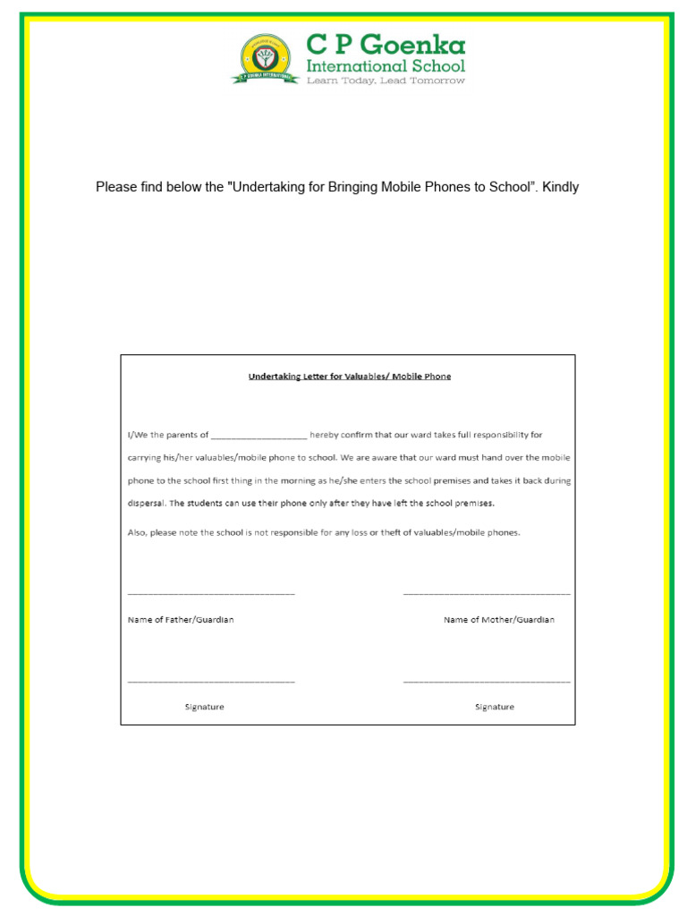 Mobile Undertaking AY 2025-26 | PDF