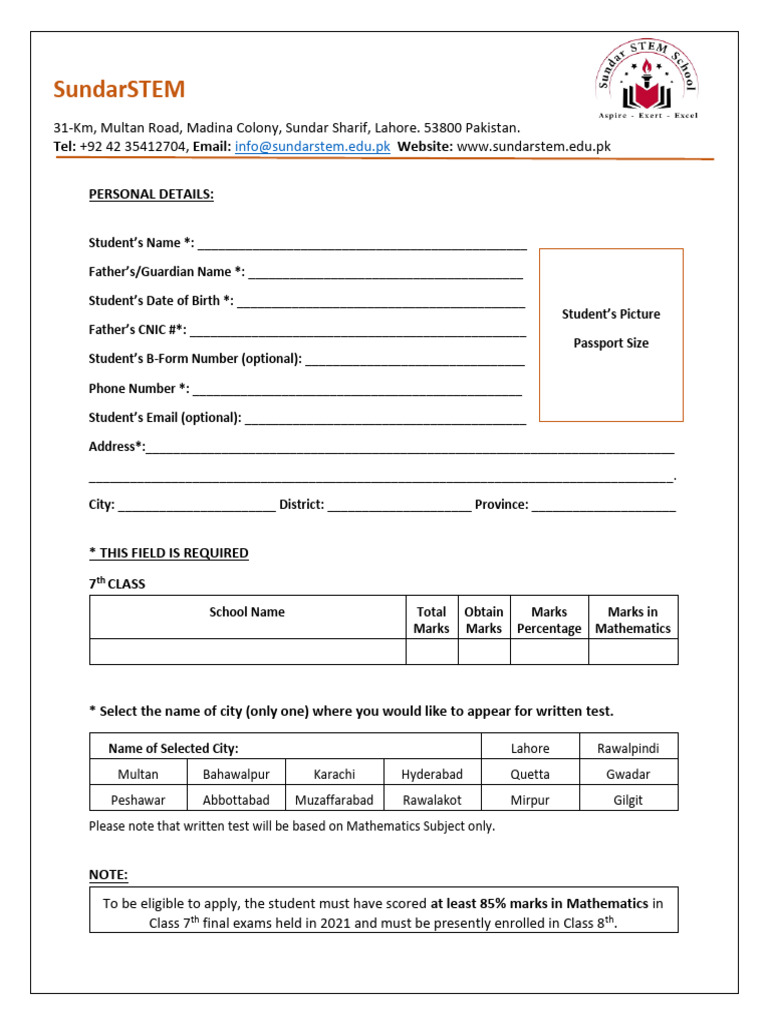 Admissions Form | PDF | Government And Personhood