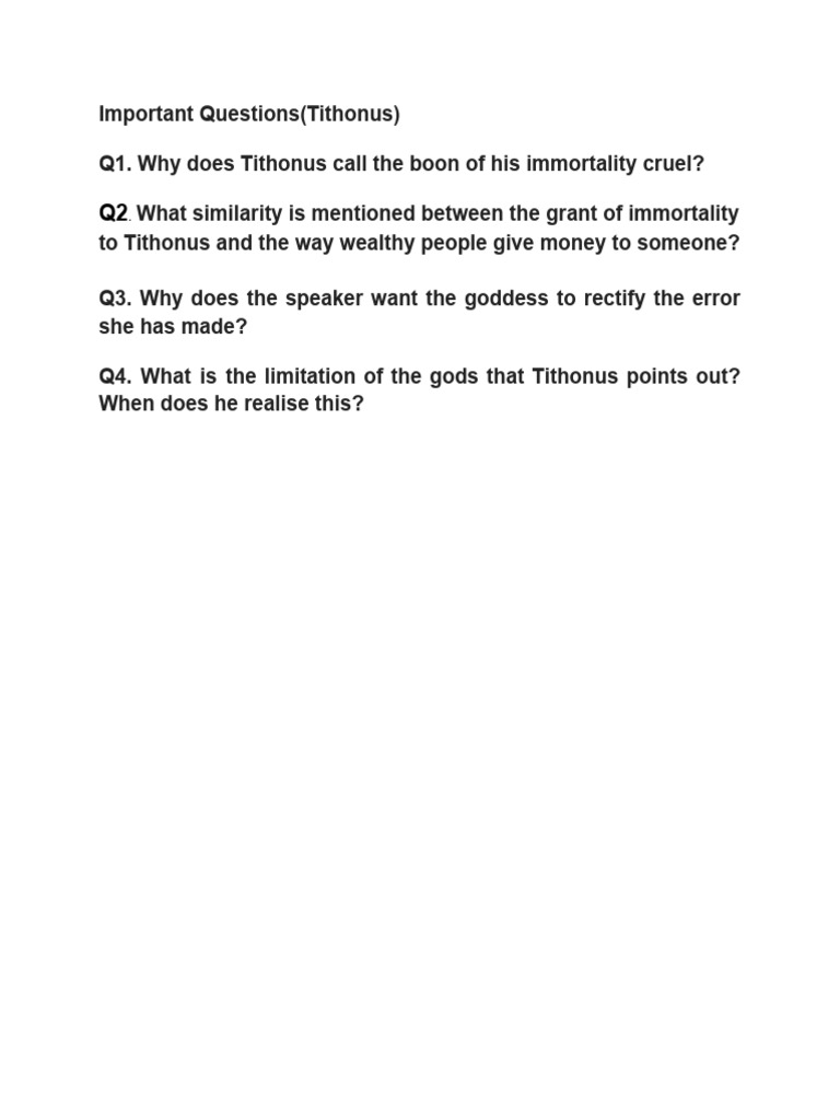 Tithonus | PDF