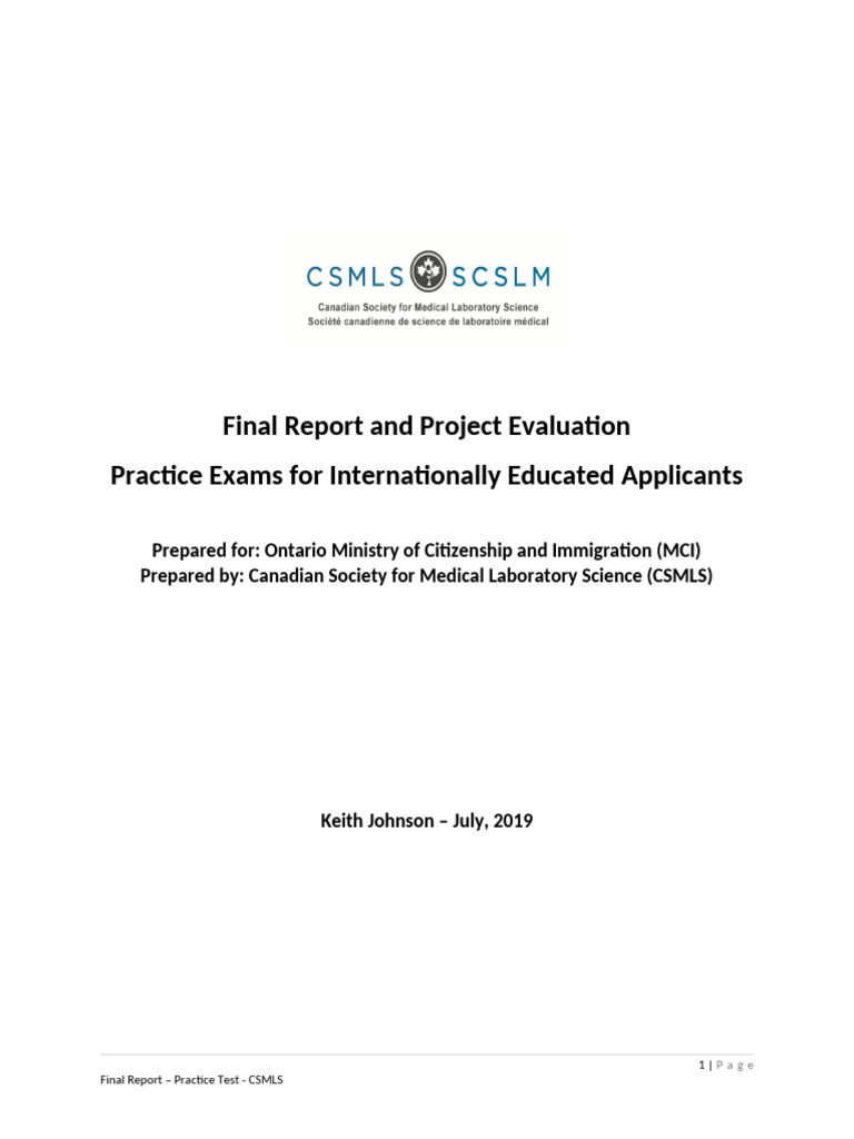 Practice Test Report Document | PDF | Multiple Choice
