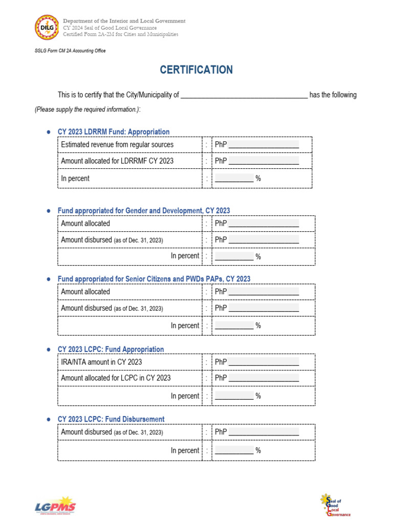 CY 2024 Local Governance Certification Form | PDF | Stairs | Door