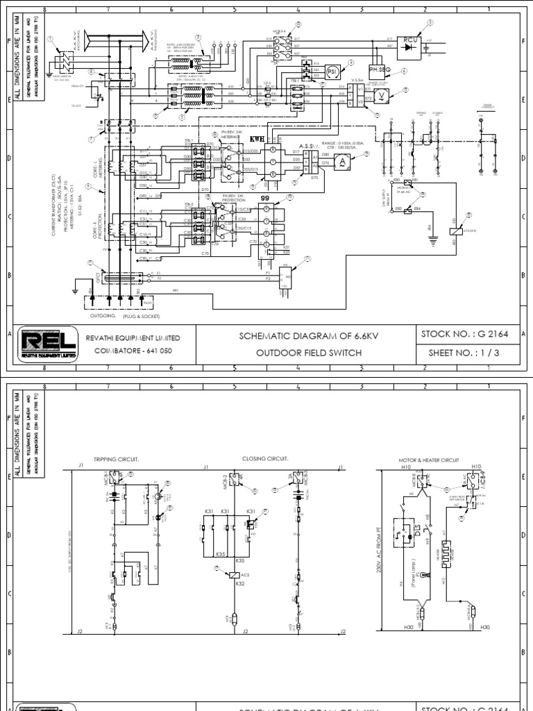 Schematic of 6.6kV Outdoor Switch | PDF