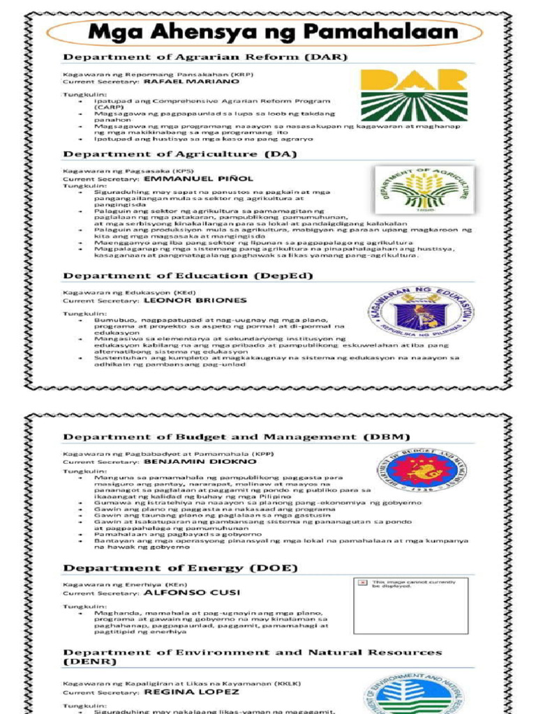 Mga Ahensya NG Pamahalaan | PDF