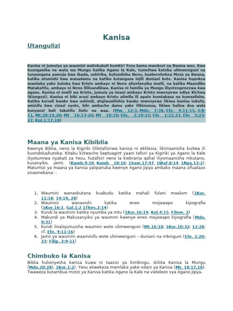 Kanisa | PDF