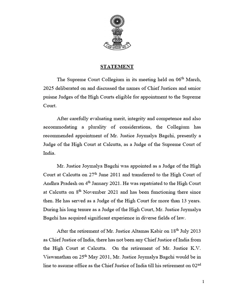 Justice Joymalya Bagchi | PDF