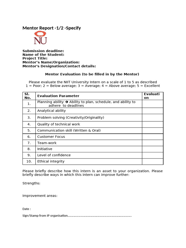 Mentor Report - Final | PDF