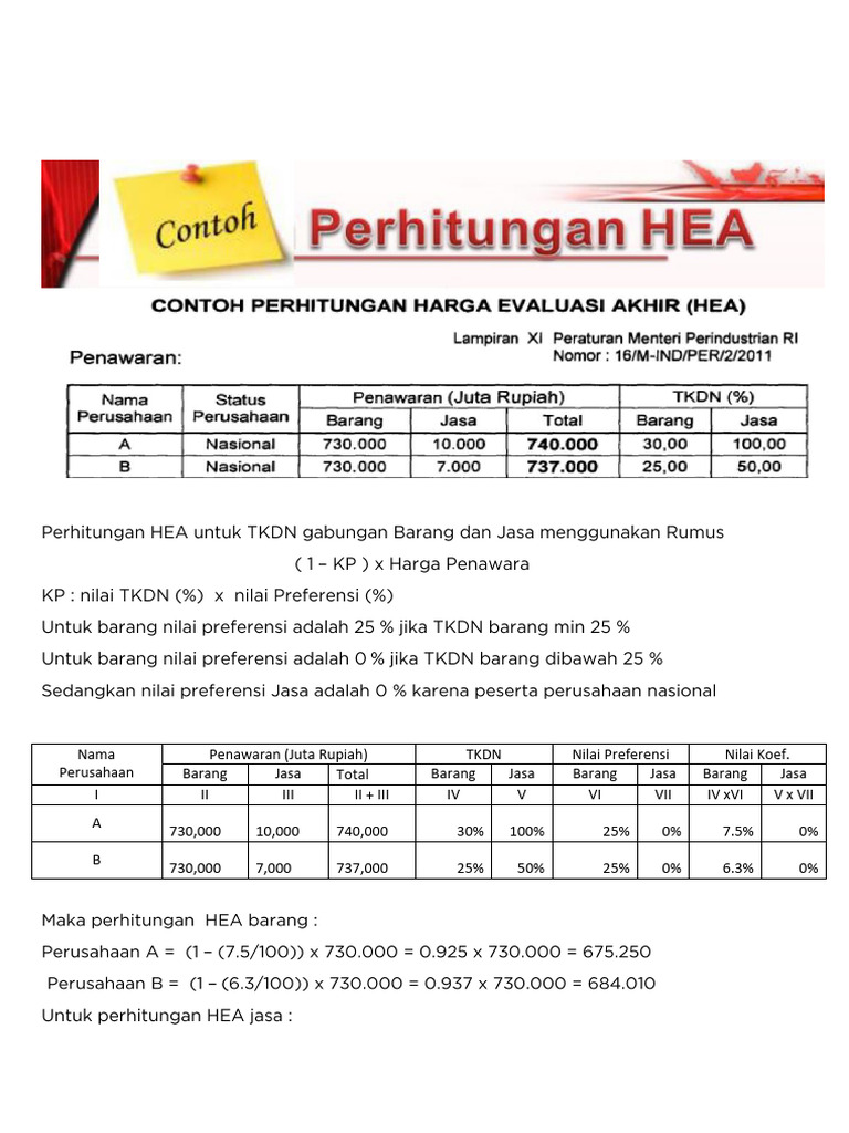 Contoh Perhitungan TKDN | PDF