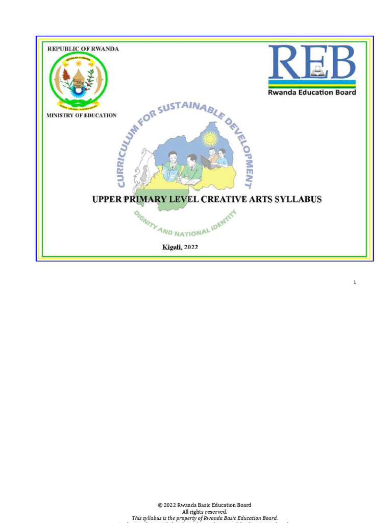 Creative Arts Adapted Syllabus Upper Primary 2022 | PDF | Educational ...