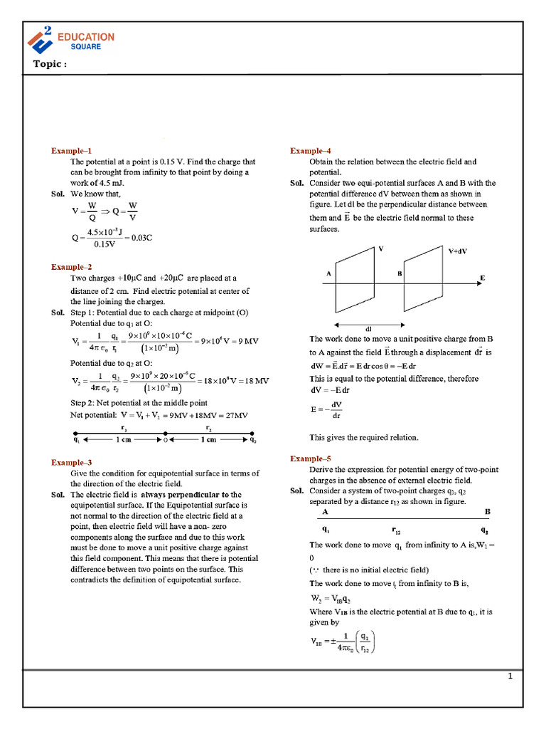 02 Electrostatic Potential and Capacitance (Question Bank) | PDF | Capacitance | Electricity