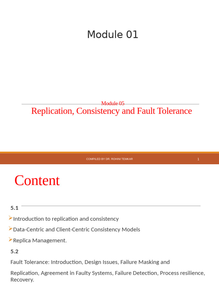CH 05 Consistency, Replication N Fault Tolerance | PDF | Fault Tolerance | Data