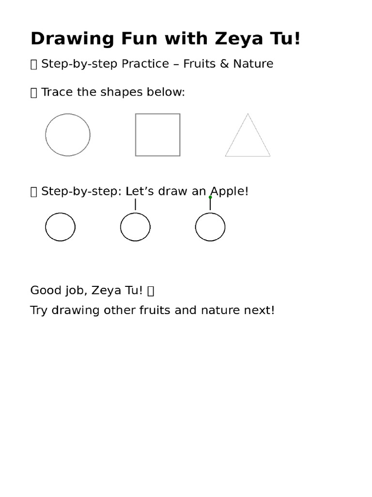 Zeya Tu Drawing Worksheet | PDF