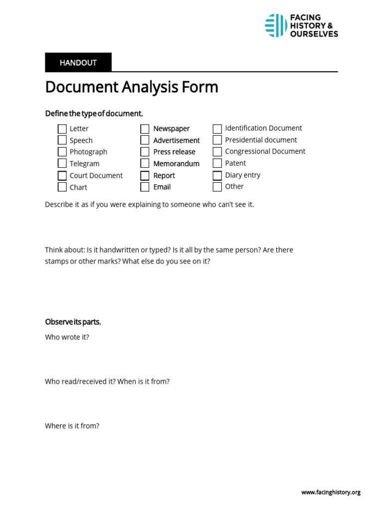 Document Analysis Form | PDF