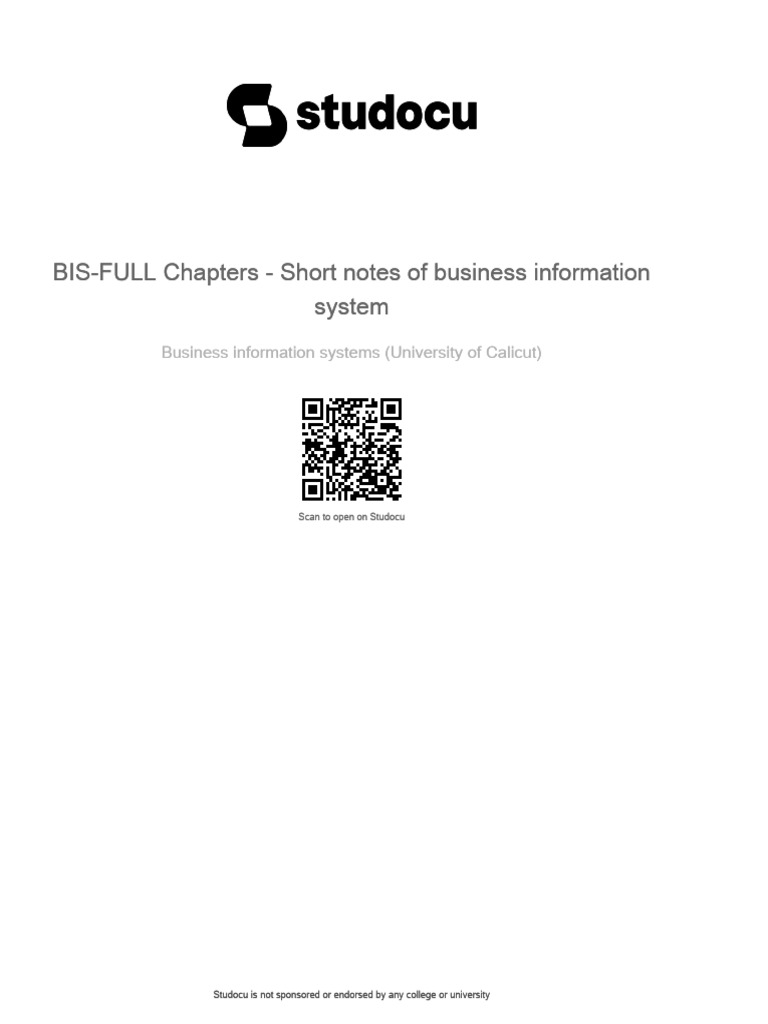 Short Notes on Business Information Systems | PDF | Databases ...