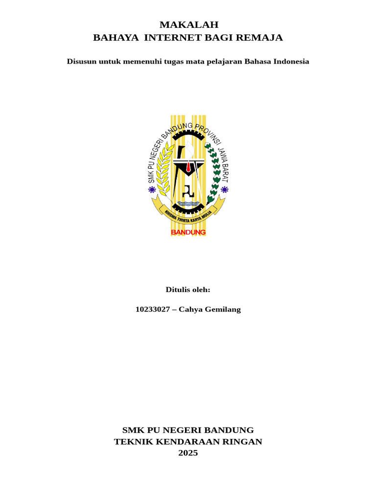 Bahaya Internet untuk Remaja 2025 | PDF