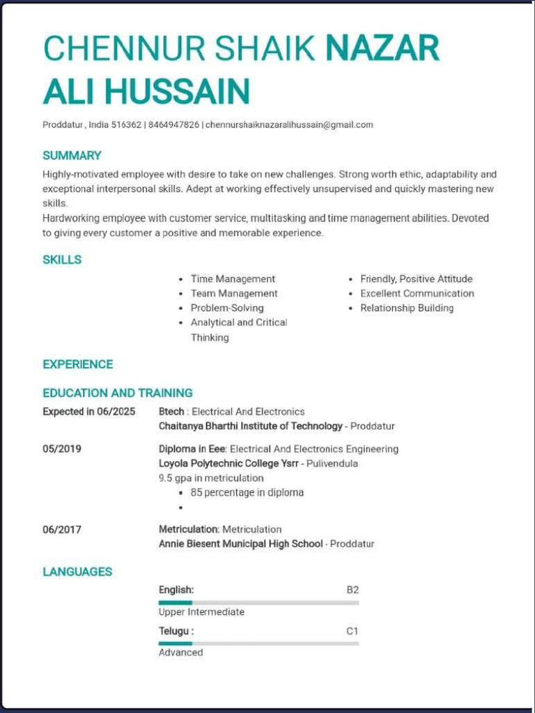 Nazar Resume Updated | PDF