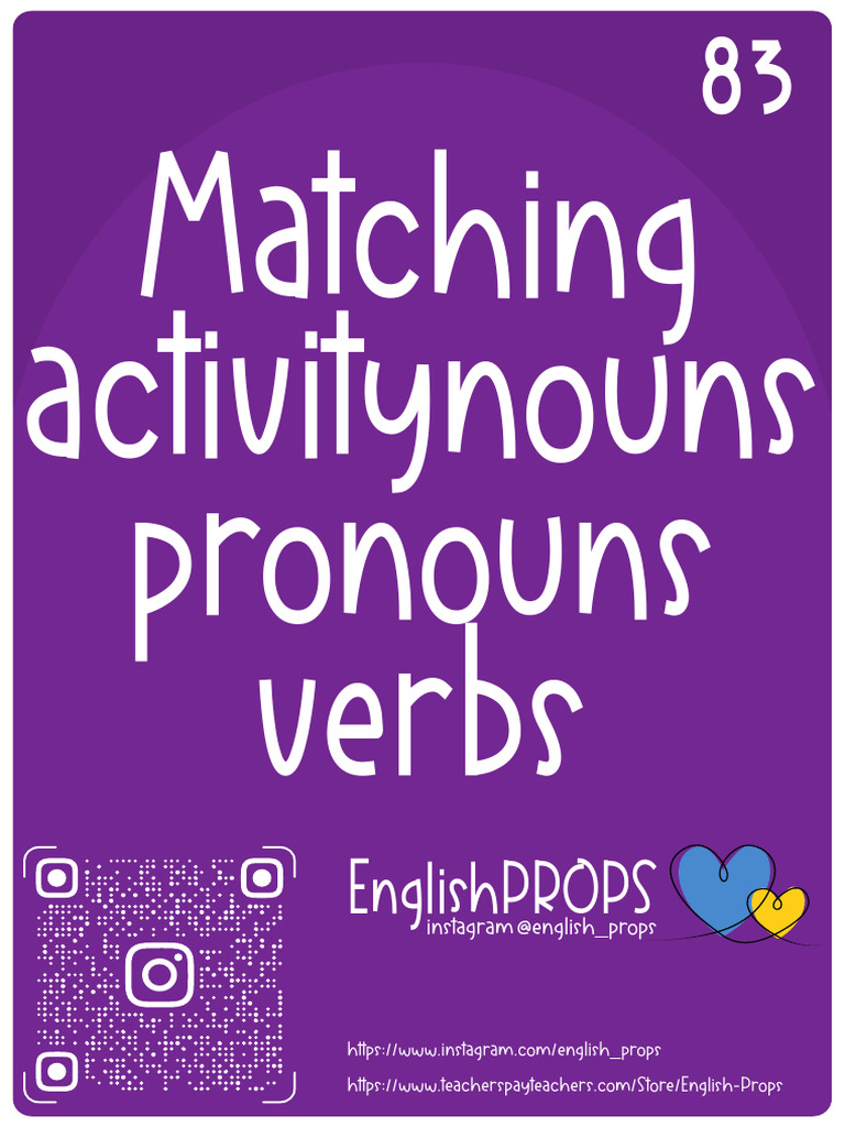 Matching Activity Nouns Pronouns Verbs | PDF | Language Mechanics ...