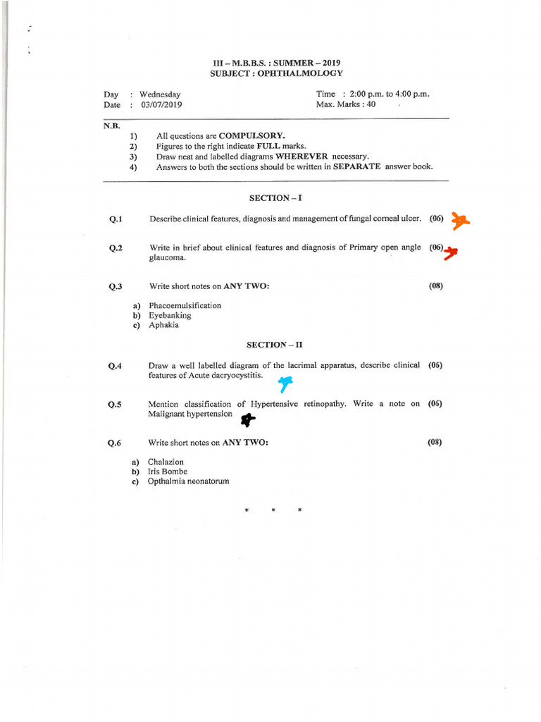 Ophthalmology Pyq | PDF