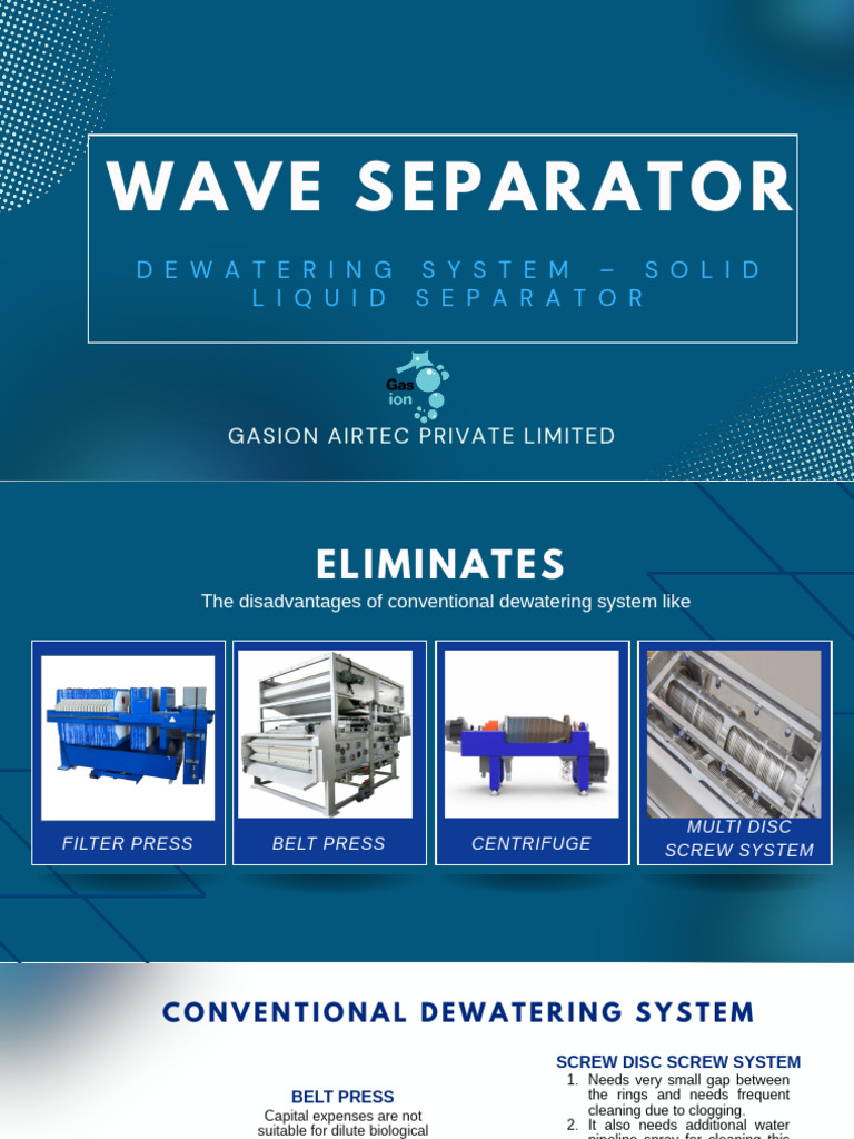 Innovative Wave Separator Dewatering System | PDF | Secondary Sector Of ...