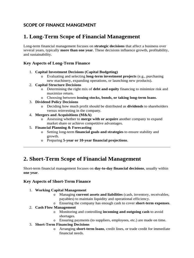 Long-Term vs Short-Term Financial Management | PDF | Dividend | Stocks