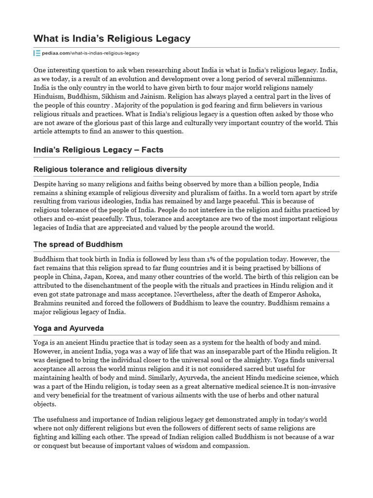 India's Religious Legacy Explained | PDF | Faith | Religious Pluralism