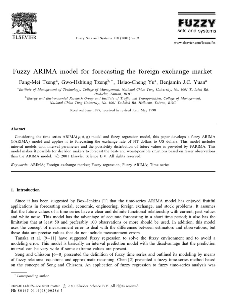 Fuzzy ARIMA Model For Forecasting The Foreign Exchange Market | PDF | Autoregressive Integrated ...