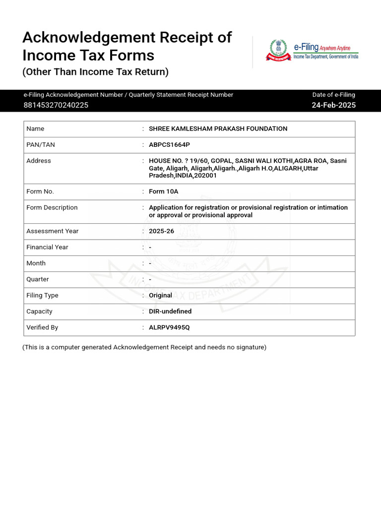 Form 10A - ARN | PDF