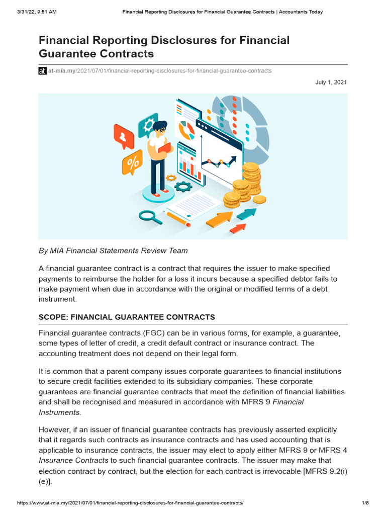 Financial Reporting Disclosures For Financial Guarantee Contracts ...