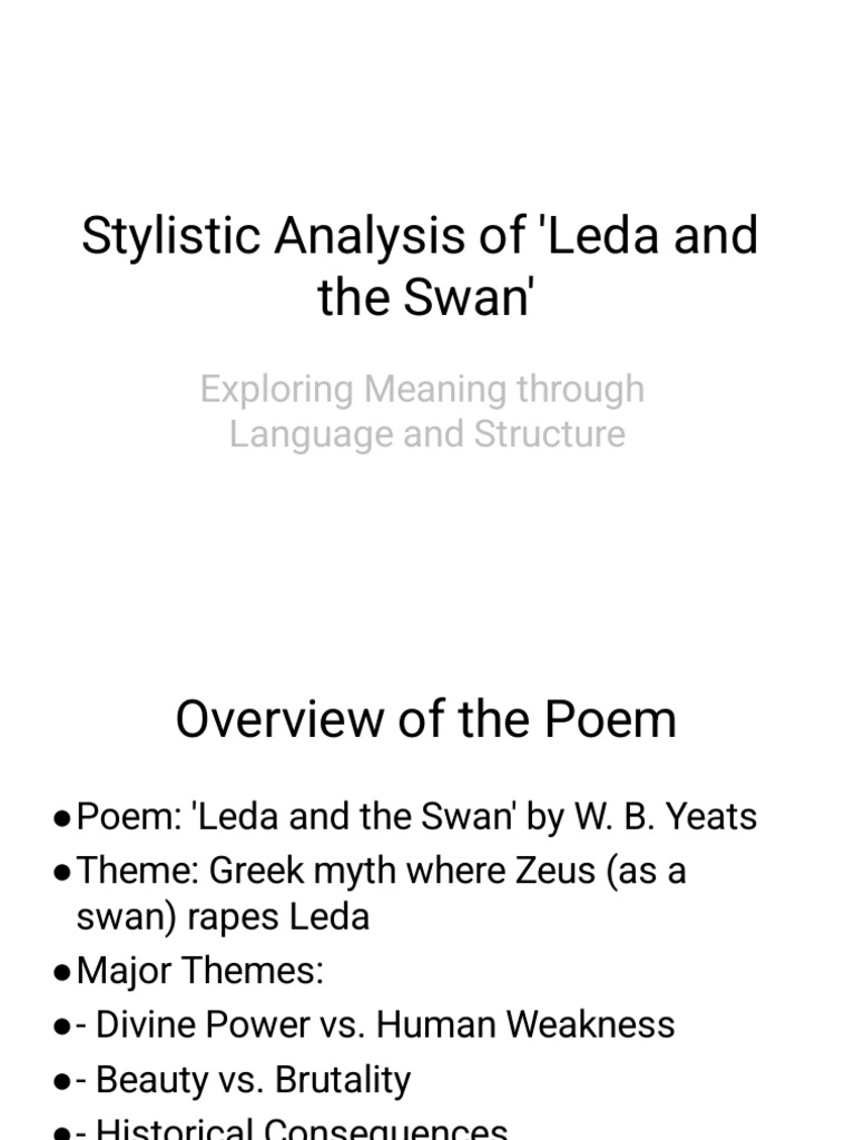 Leda and The Swan Stylistic Analysis | PDF